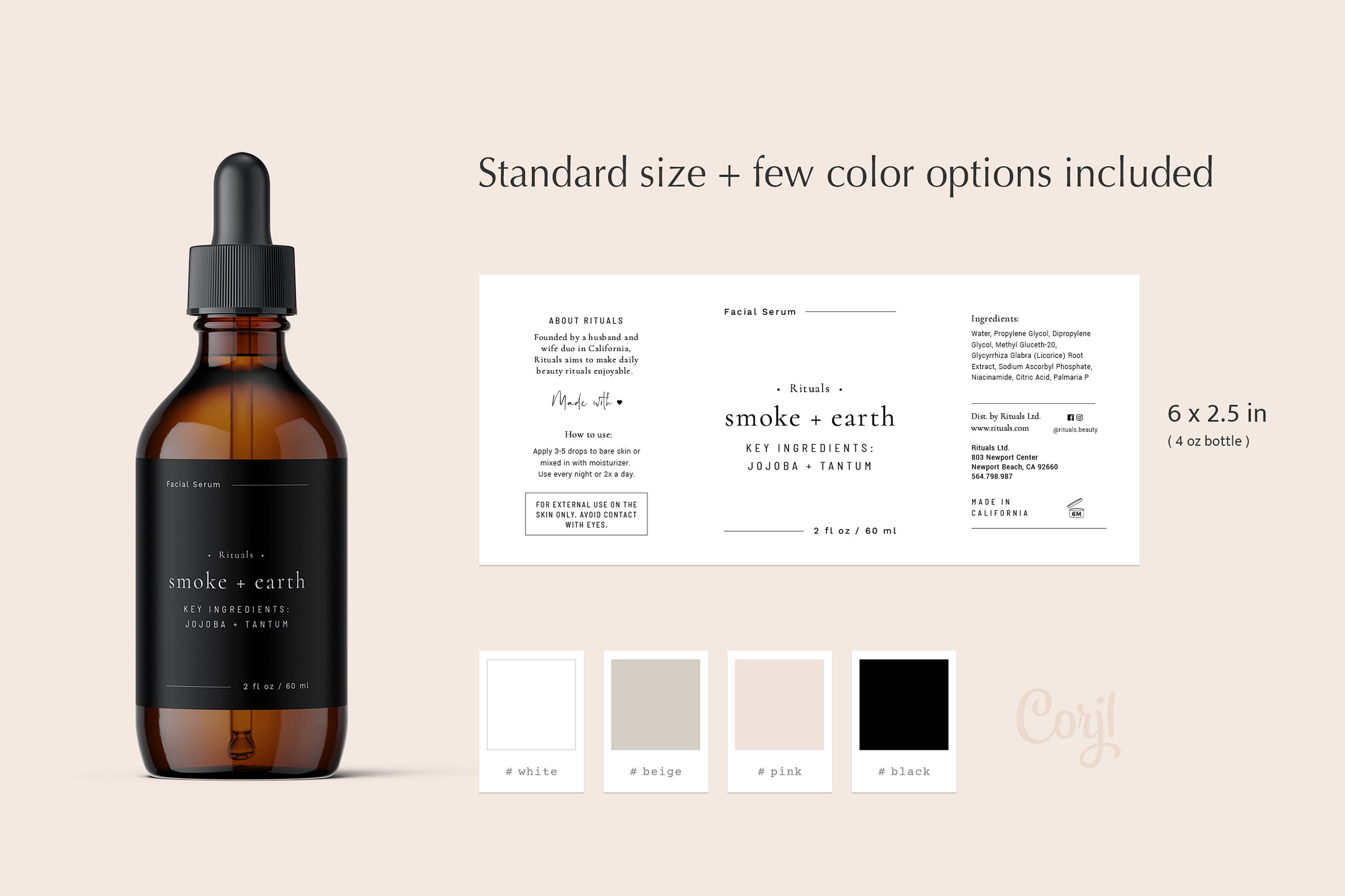 Editable Room Spray Label Template, 4oz Bottle Label Design for Linen ...