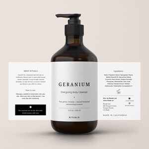 Body Wash Label Template, Custom Lotion Labels, Spa Product Label ...