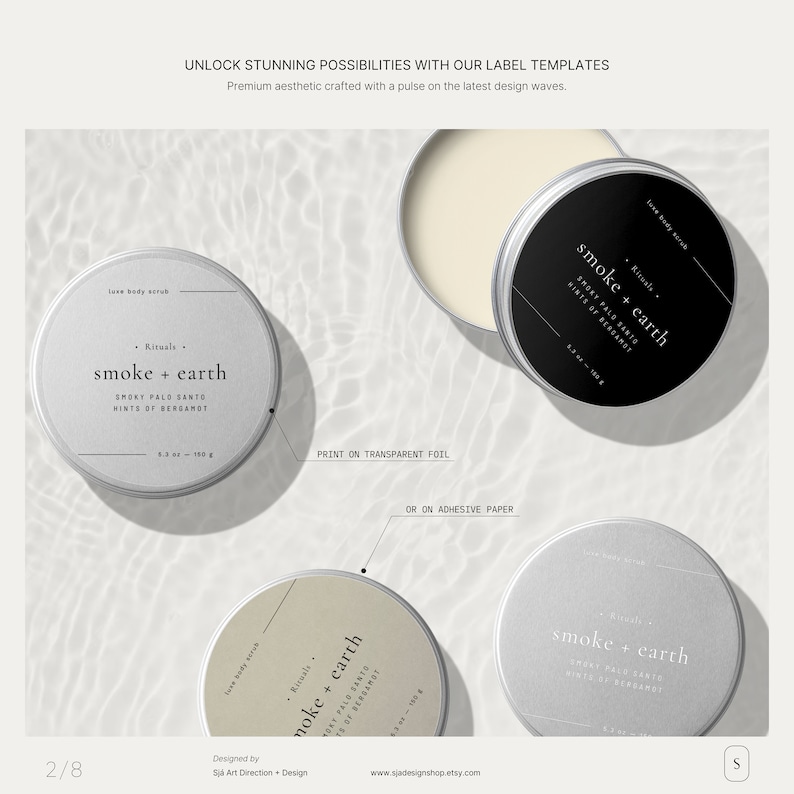 Round Label Template Design for Cosmetic Packaging: Editable in Canva ...