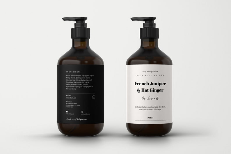 Shampoo Label 8 Oz Boston Bottle, Editable Template for Lotion Label ...
