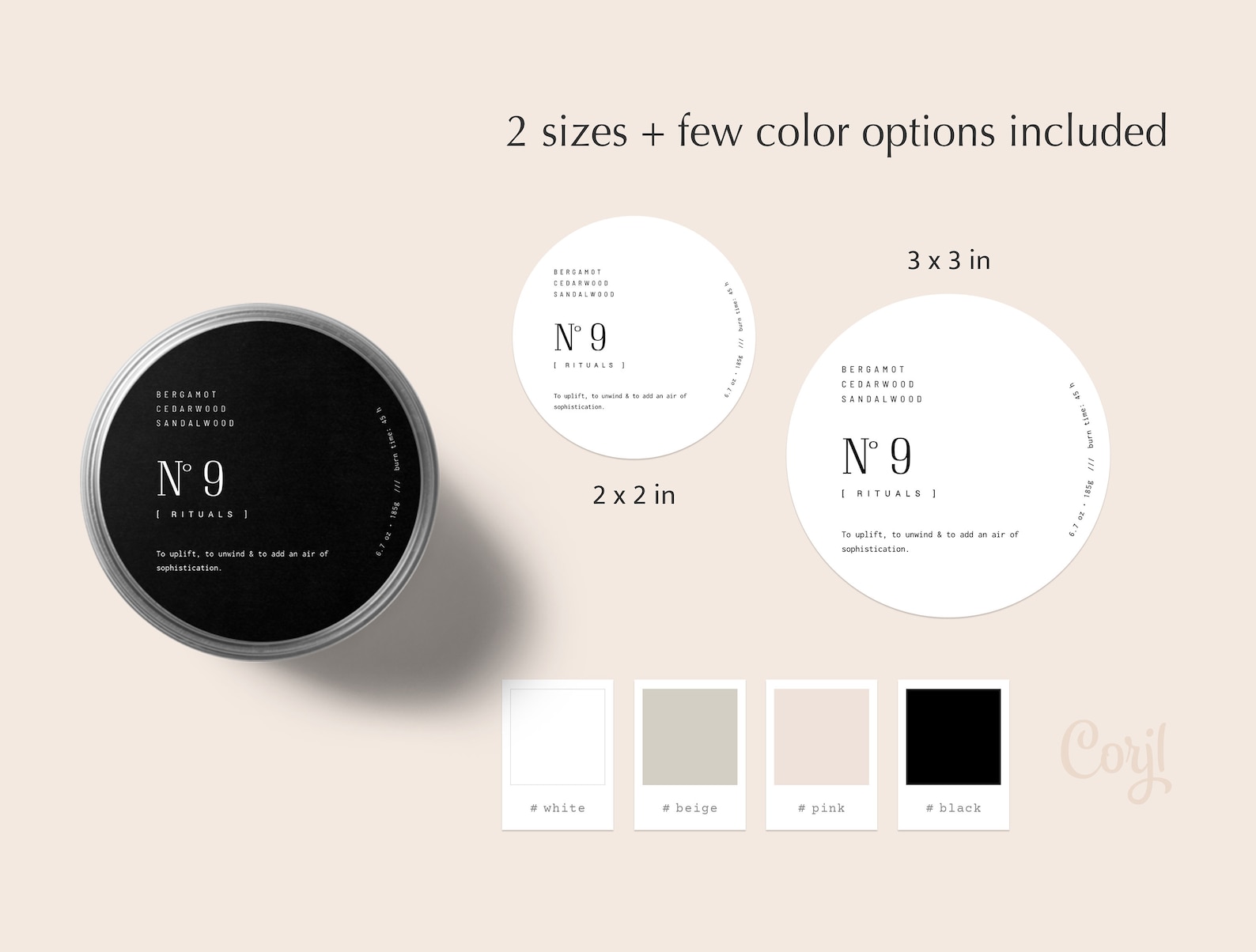 Editable Round Candle Label Template DIY Circle Custom - Etsy