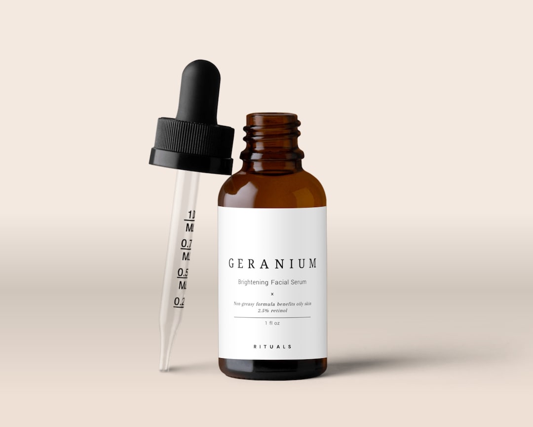 Dropper Bottle Label Template 1 Oz Facial Serum, Minimalist Skincare ...