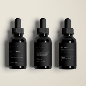 Beauty Product Cosmetic Labels, Dropper Mini Bottle Label Template DIY ...