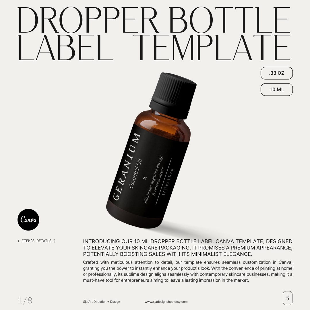 Editable Avery & Canva Essential Oil Label Templates, Label Design for ...