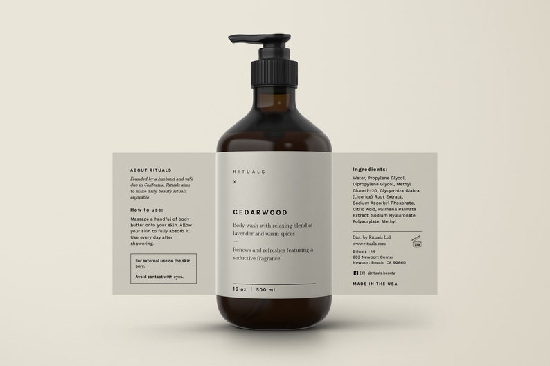 DIY Shampoo Label Template 8 Oz Product Labels for Body Wash - Etsy