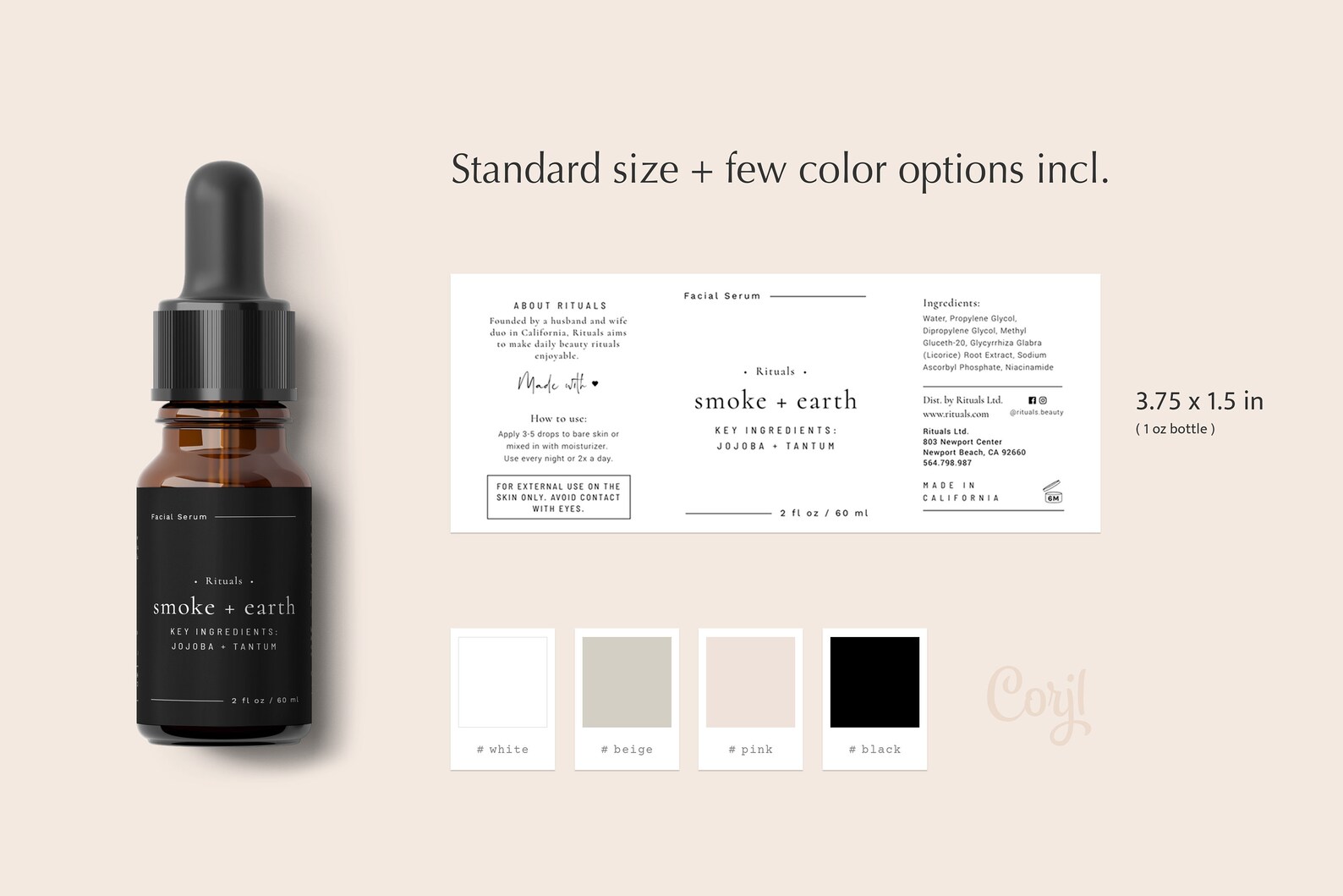 Skincare Beauty Product Labels Custom 1 Oz Mini Bottle - Etsy