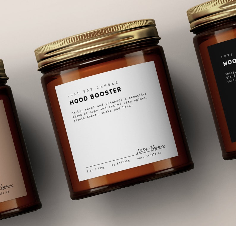 Unique Candle Jar Label Template DIY Premade Candle Labels Etsy