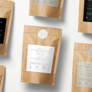 Editable Pouch Back Labels Template Cosmetic Pouch Product Label ...