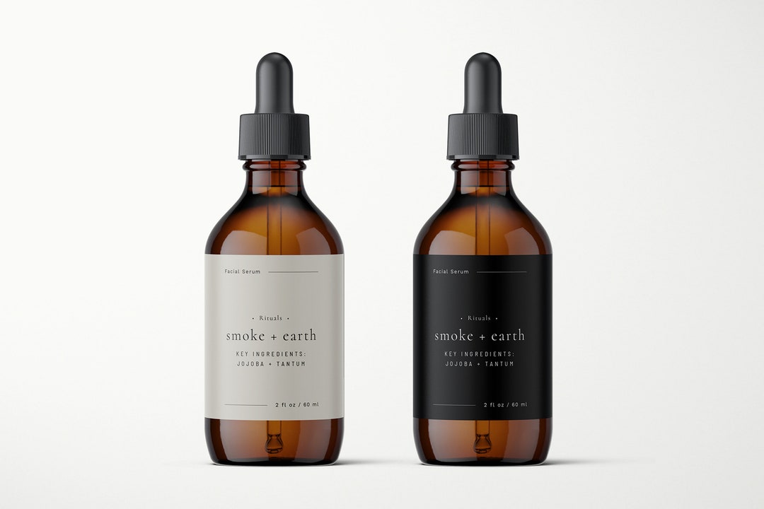 4 Oz Dropper Bottle Printable Label Template DIY — Cosmetic Product ...