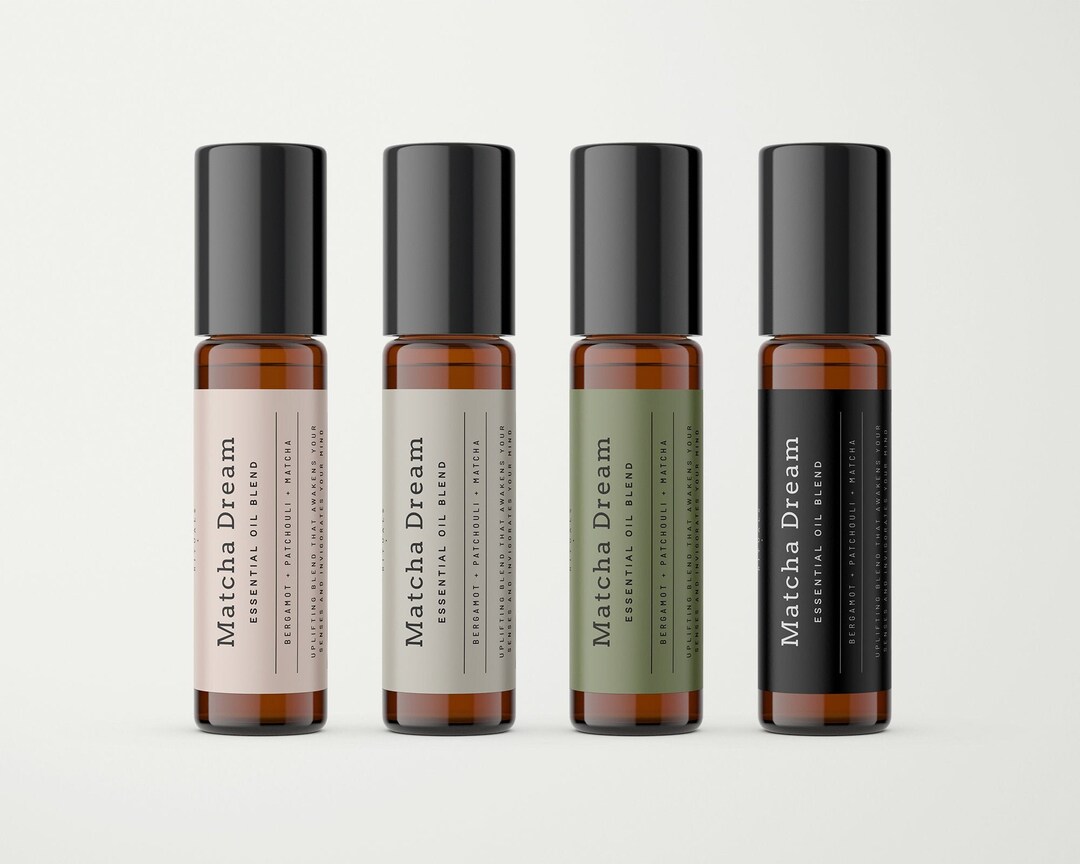 Roller Ball Labels for Perfume Roller Bottle, Oil Label Template ...