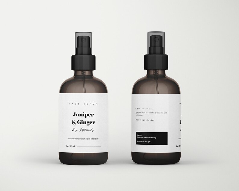 Modern 4 Oz Room Spray Bottle Label Template Wrap Label - Etsy