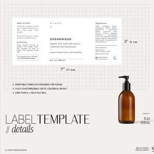 DIY Shampoo Label Template 8oz, Product Labels for Body Wash, Pump ...