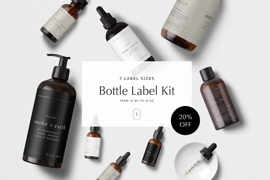 Minimal Skin Care SVG Template Download for Cosmetic Packaging Labels ...