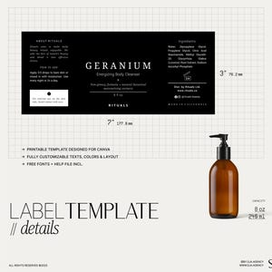 Body Wash Label Template, Custom Lotion Labels, Spa Product Label ...