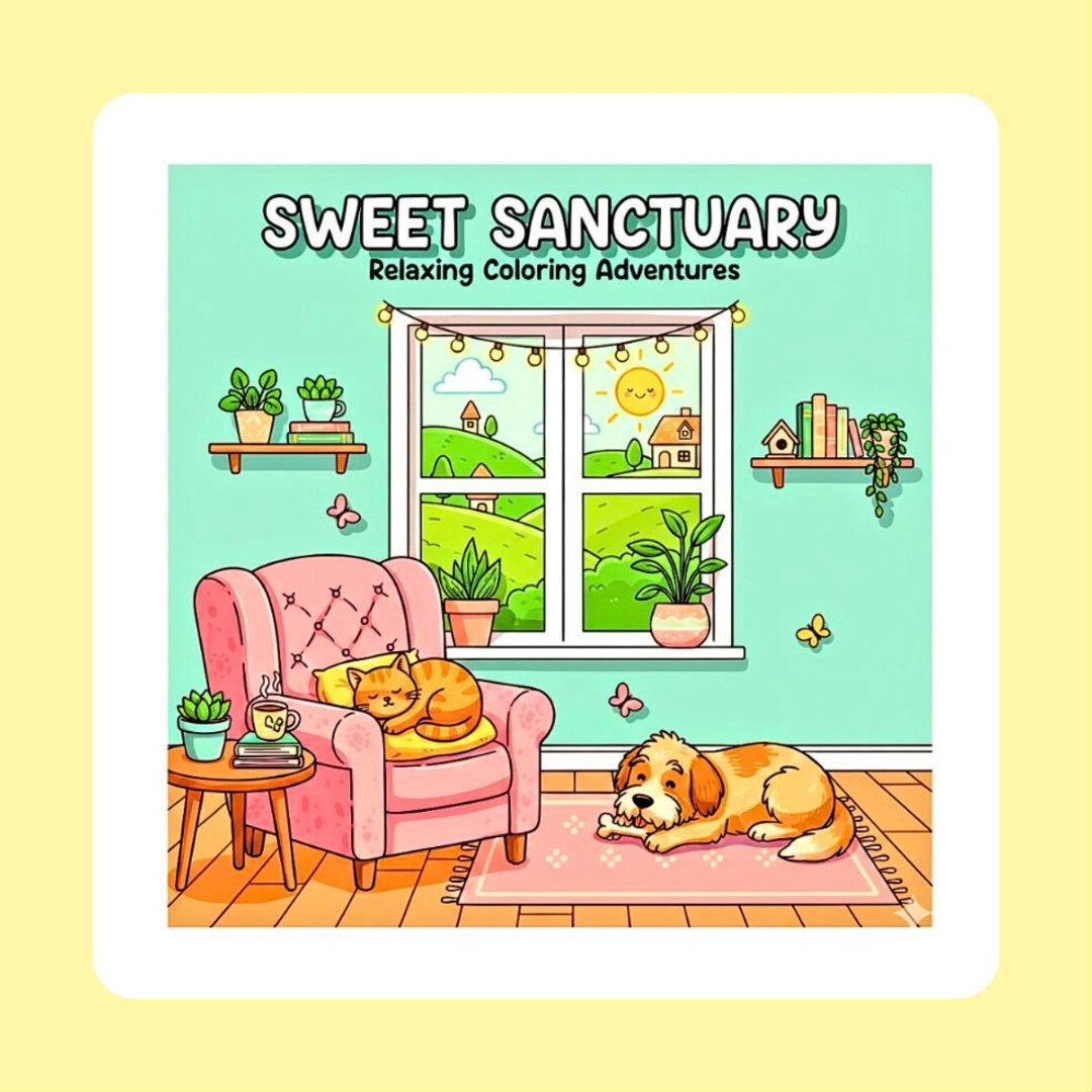 345 Cute Animal Digital Coloring Book Bold and Easy Printable PDF for ...