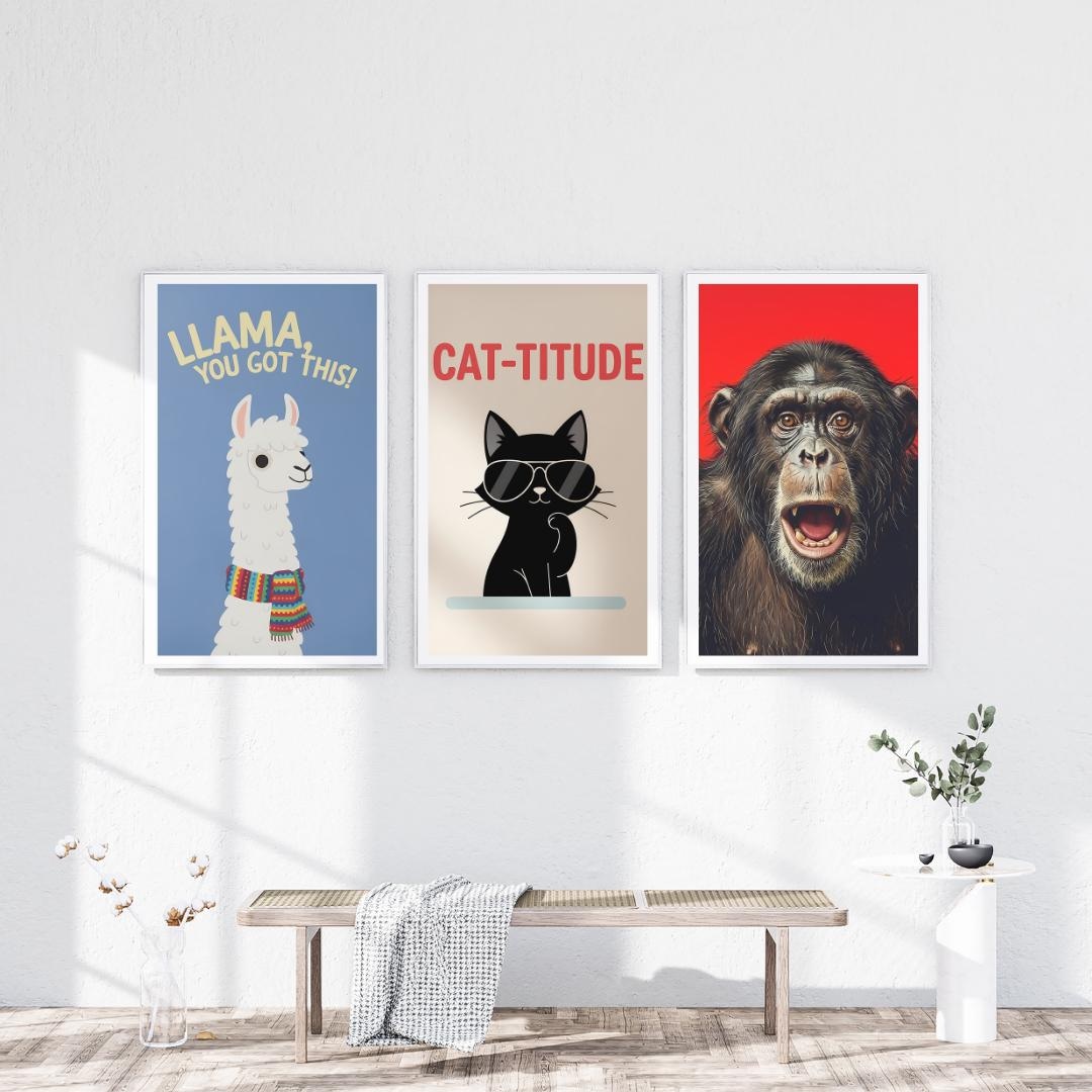 Funny Animal Prints Set, Playful Nursery Decor (digital Download) - Etsy