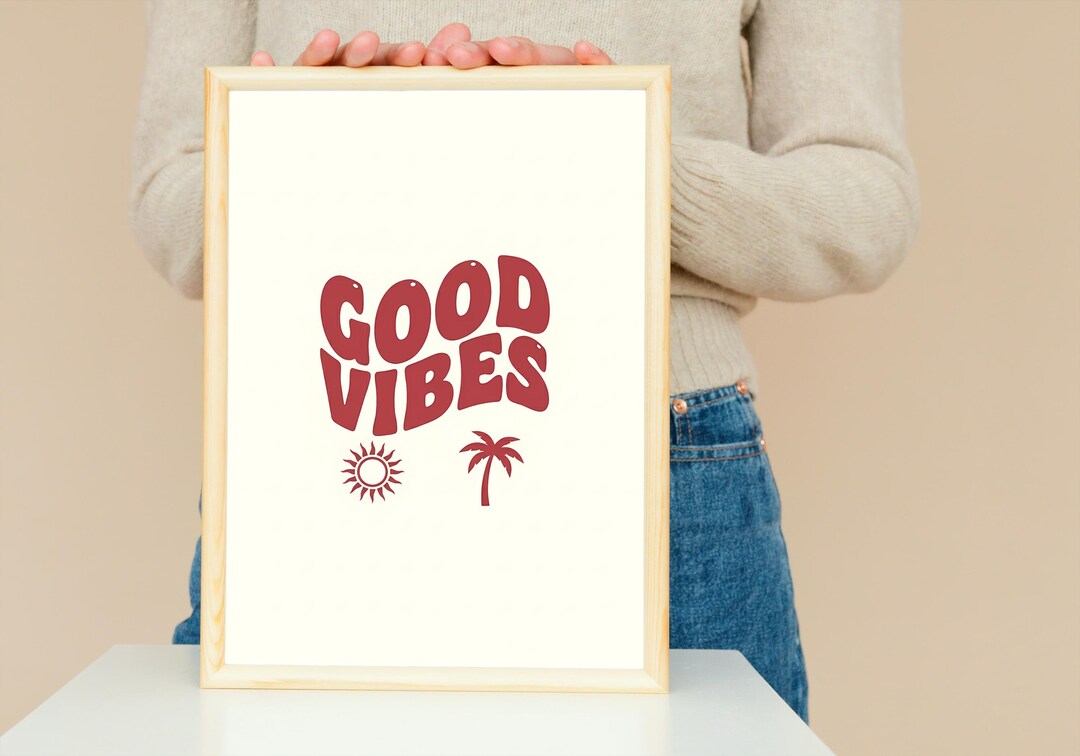 Good Vibes Printable Wall Art Digital Download Retro Beach Poster ...