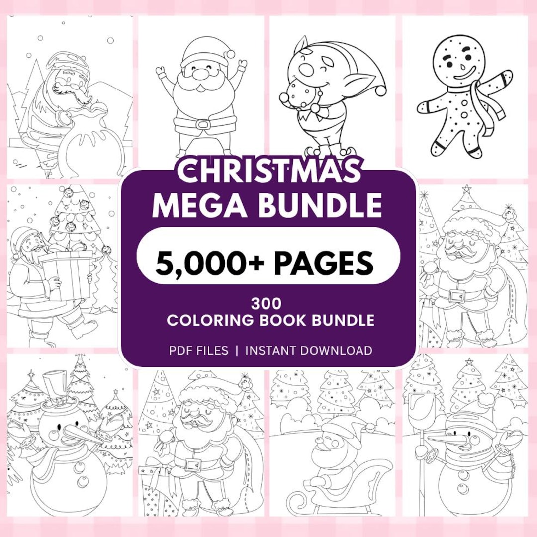 Christmas Coloring Book Mega Bundle, 5000+ Pages (PDF) - Etsy