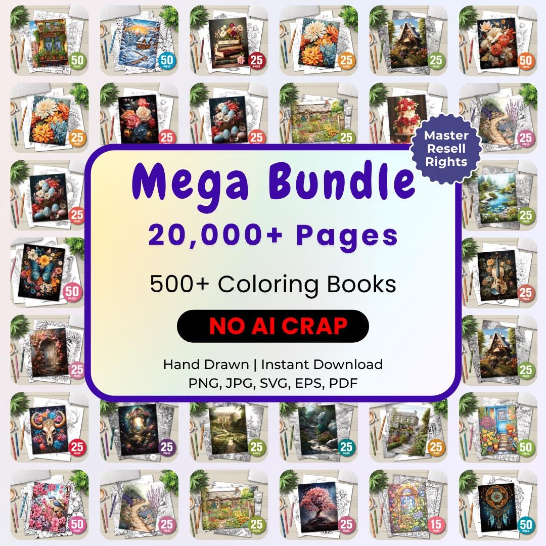 20,000+ Coloring Pages Mega Bundle, Activity Books (digital Download ...