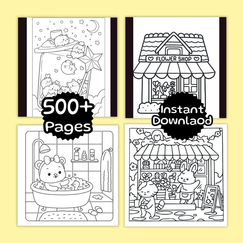 Coco Wyo Style Coloring Book Bundle: 500+ Bold & Easy Pages (digital ...
