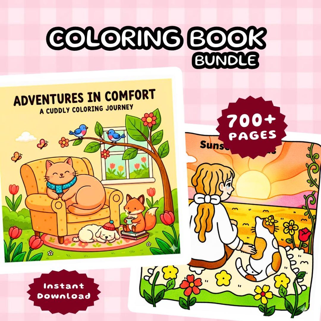 700 Pages Adult Coloring Book PDF: Bold Designs, Anxiety Relief - Etsy