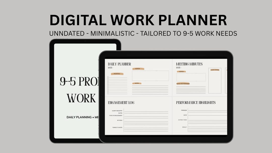 9–5 Professional Work Planner | Office Organiser PDF | Printable or ...