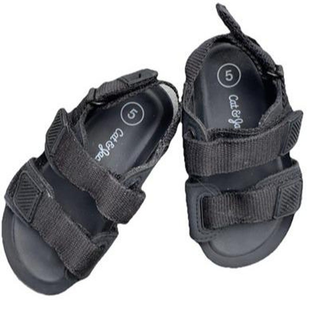 Cat & Jack New Toddler Cedric Sandals Black Size 5 - Etsy