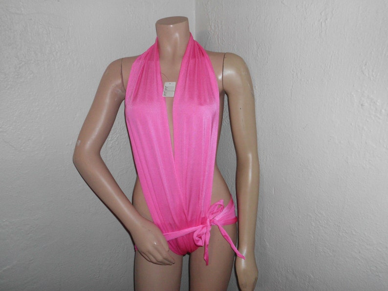 Sexy Neon Uv Glow Pink Bodywrap Romper One Piece Lingerie Etsy