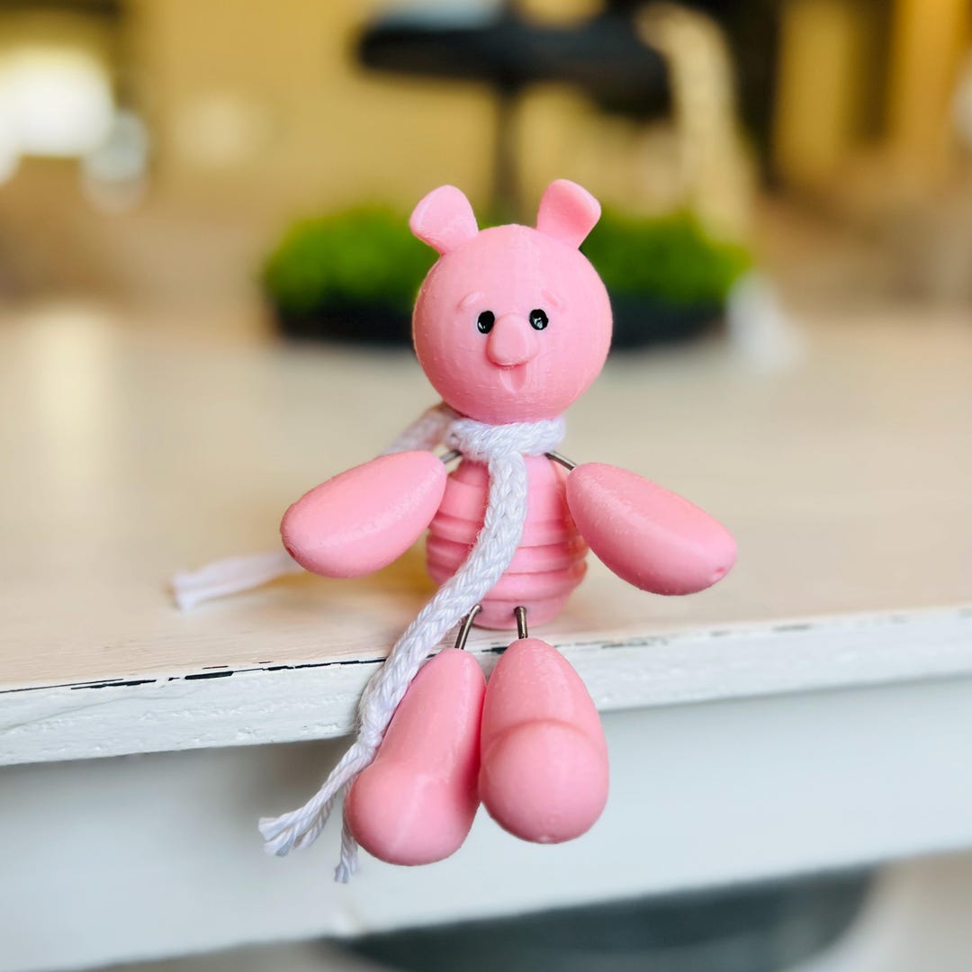 Handmade 3D Printed Piglet Figure: Bobble Desk, Car, Screen Decor - Etsy