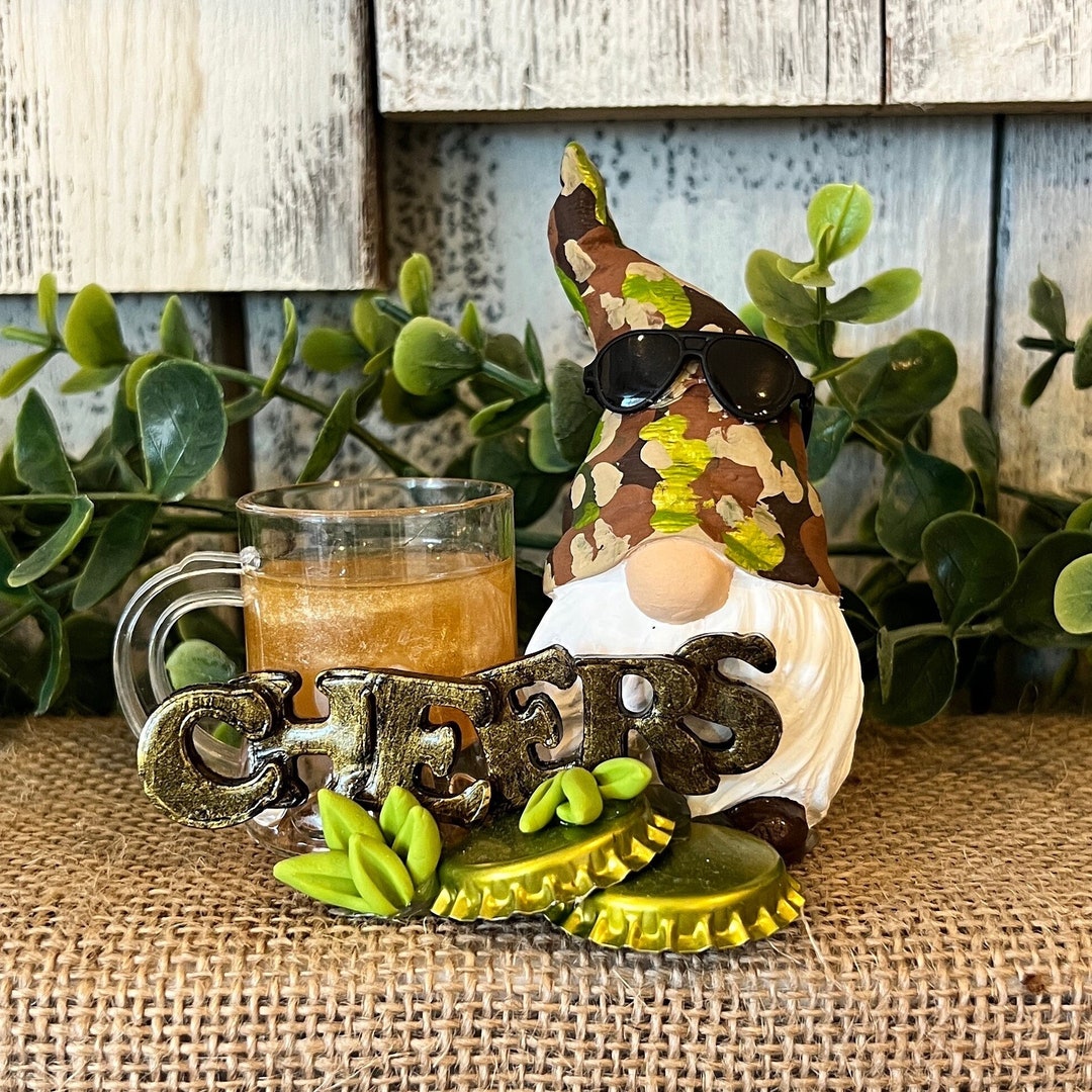 Cheers Gnome/beer Gnome/man Cave Decor/summer Goals/tiered Tray Gnome ...