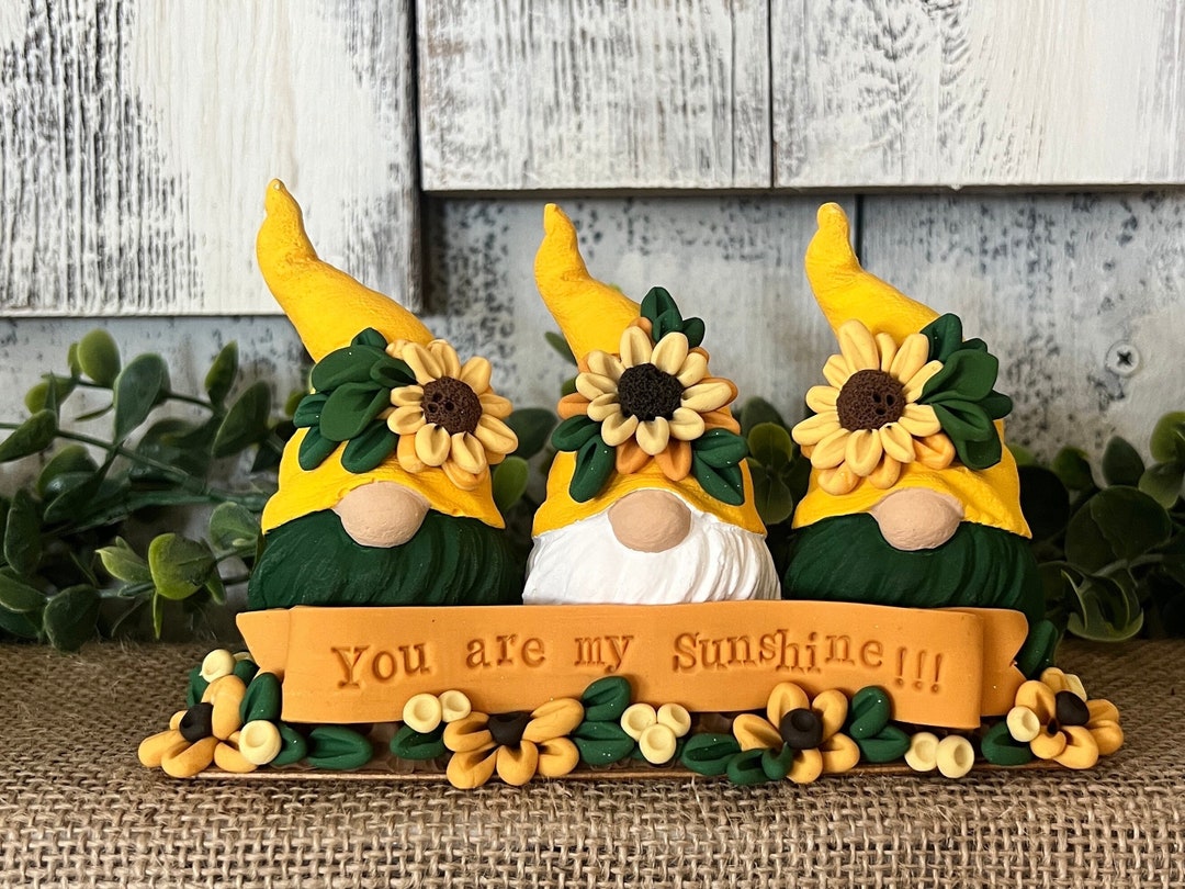You Are My Sunshine Trio/sunshine Gnomes/yellow Gnomes/sunflower Gnomes ...