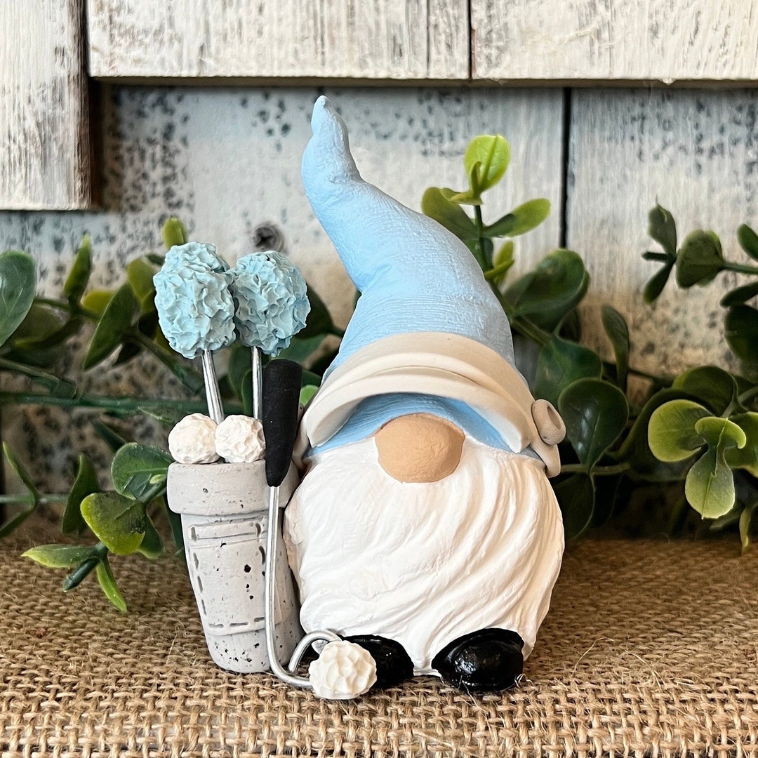 Blue Golfer Gnome/tiered Tray/farmhouse Decor/golf Decor/tiered Tray ...