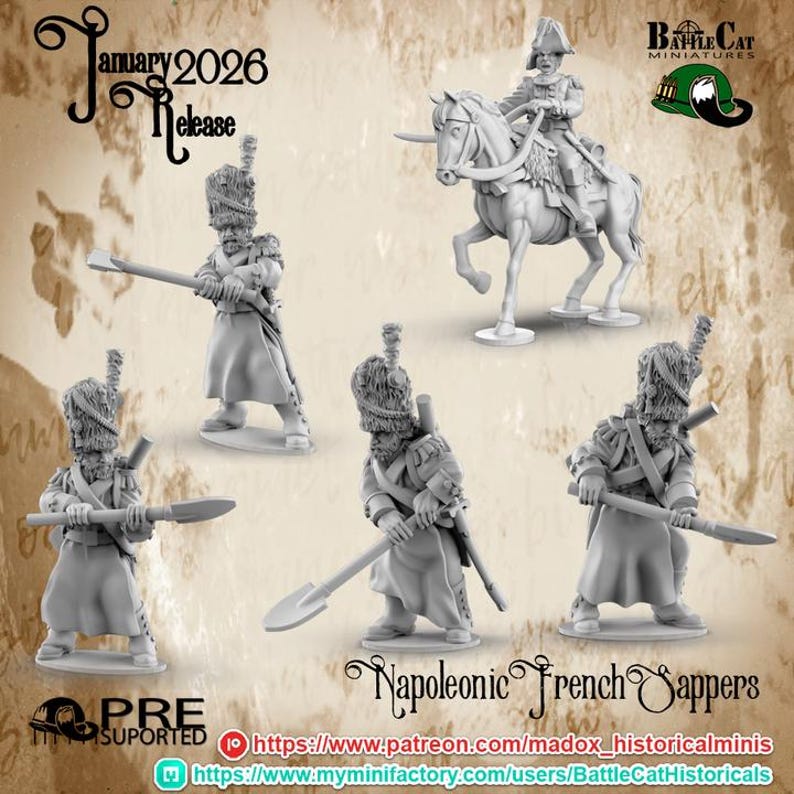 Napoleonic French Sappers by Battlecat Miniatures - Etsy