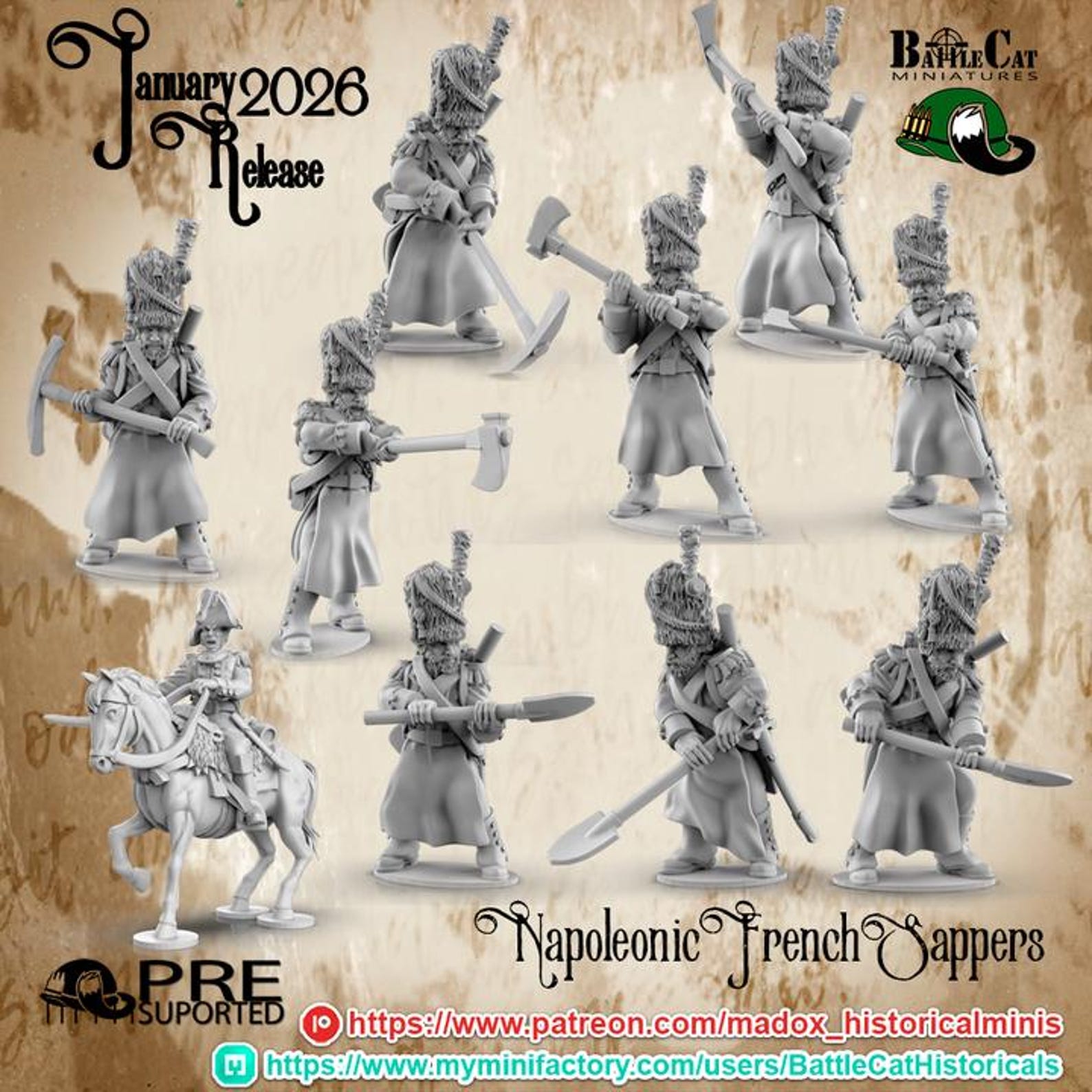 Napoleonic French Sappers by Battlecat Miniatures - Etsy