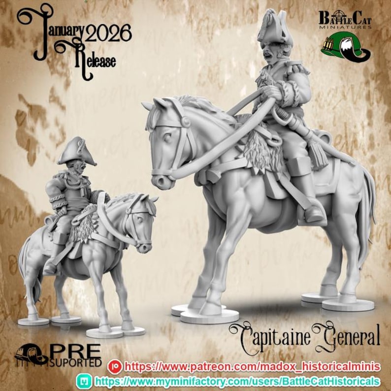 Napoleonic French Mounted General by Battlecat Miniatures - Etsy