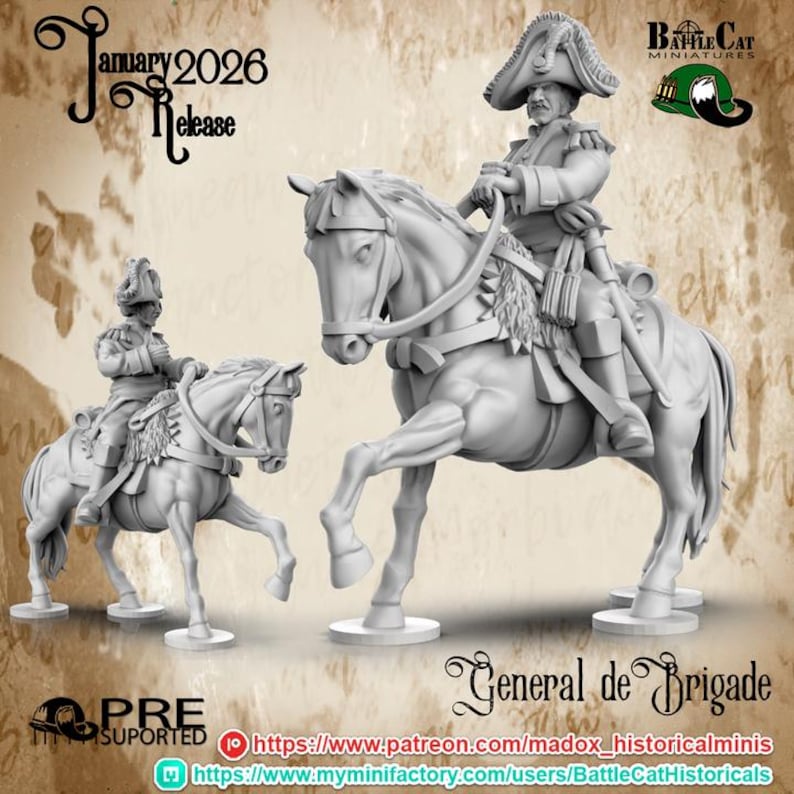 Napoleonic French Mounted General by Battlecat Miniatures - Etsy