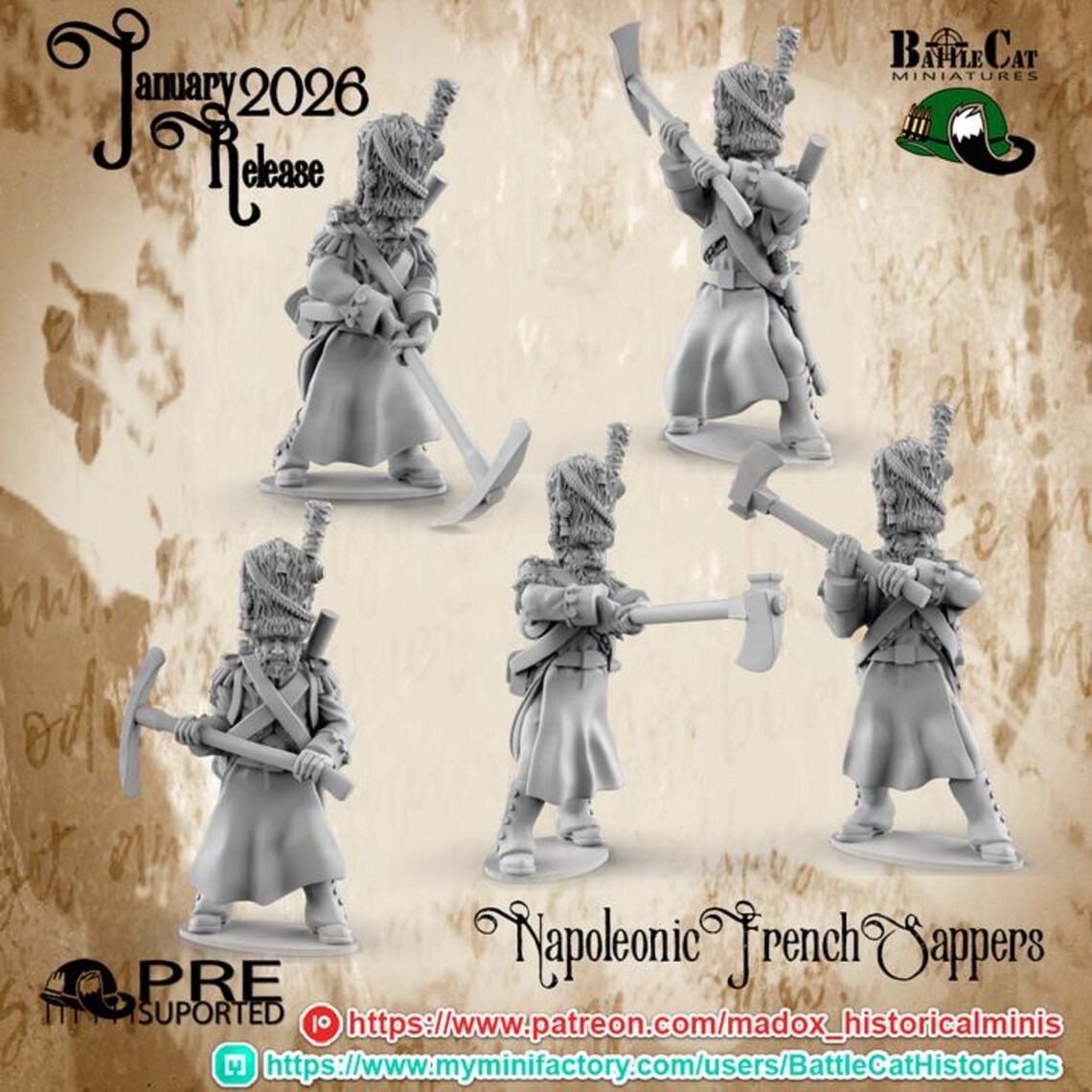 Napoleonic French Sappers by Battlecat Miniatures - Etsy