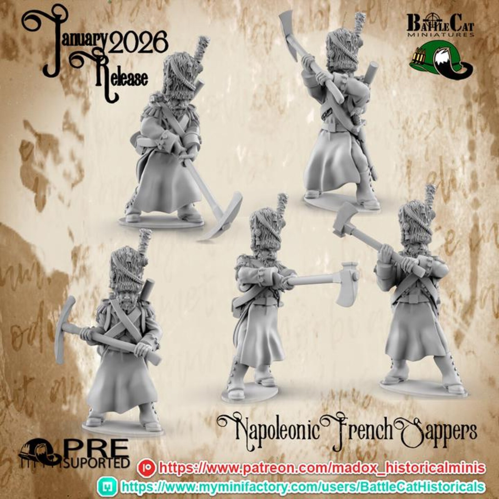 Napoleonic French Sappers by Battlecat Miniatures - Etsy