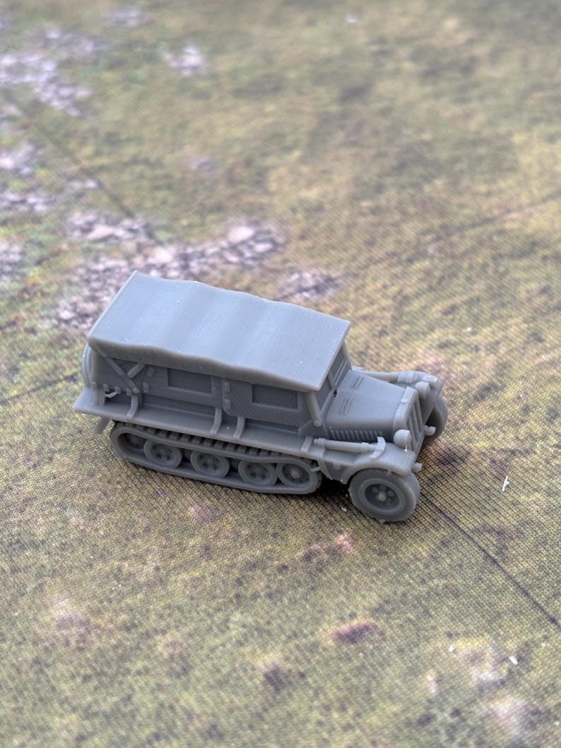 WW2 German Sdkfz 10 Canvas Tilt Models Historical War Gaming 3d Resin ...