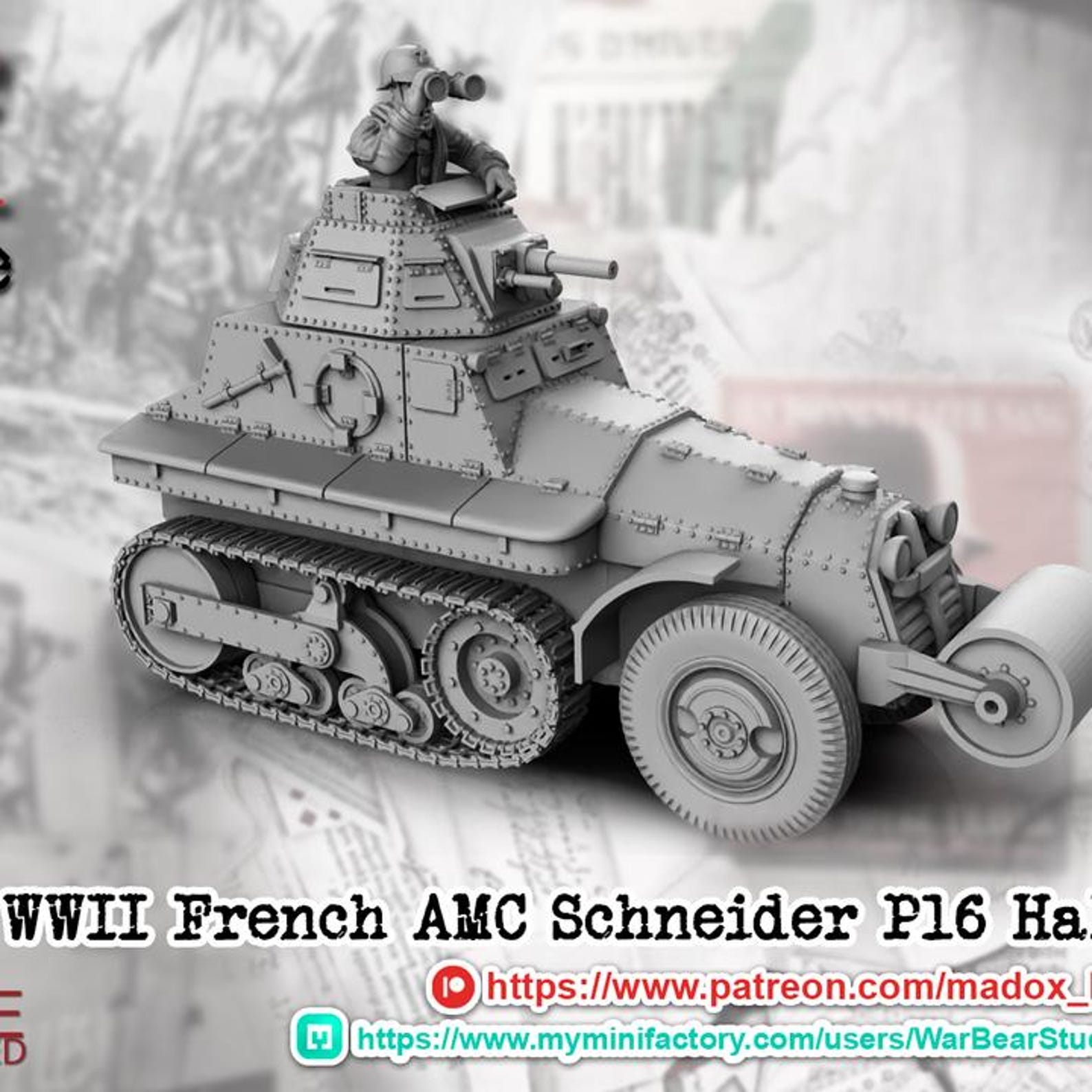 WW2 French AMC Schneider P16 by Battlecat Miniatures - Etsy
