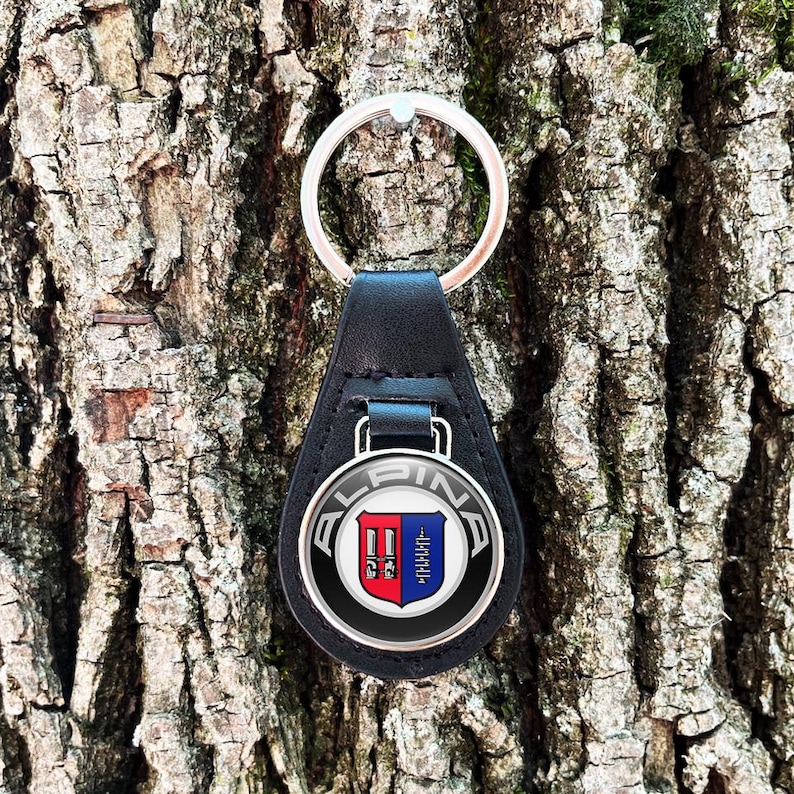 Leather Car Logo Keychain: Alpina Keyring - Etsy