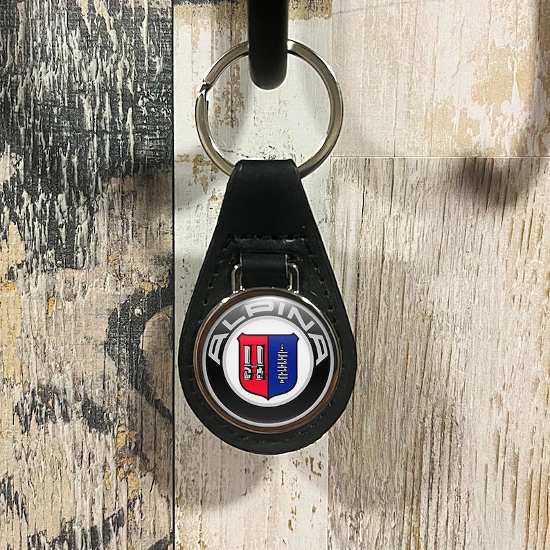 Leather Car Logo Keychain: Alpina Keyring - Etsy