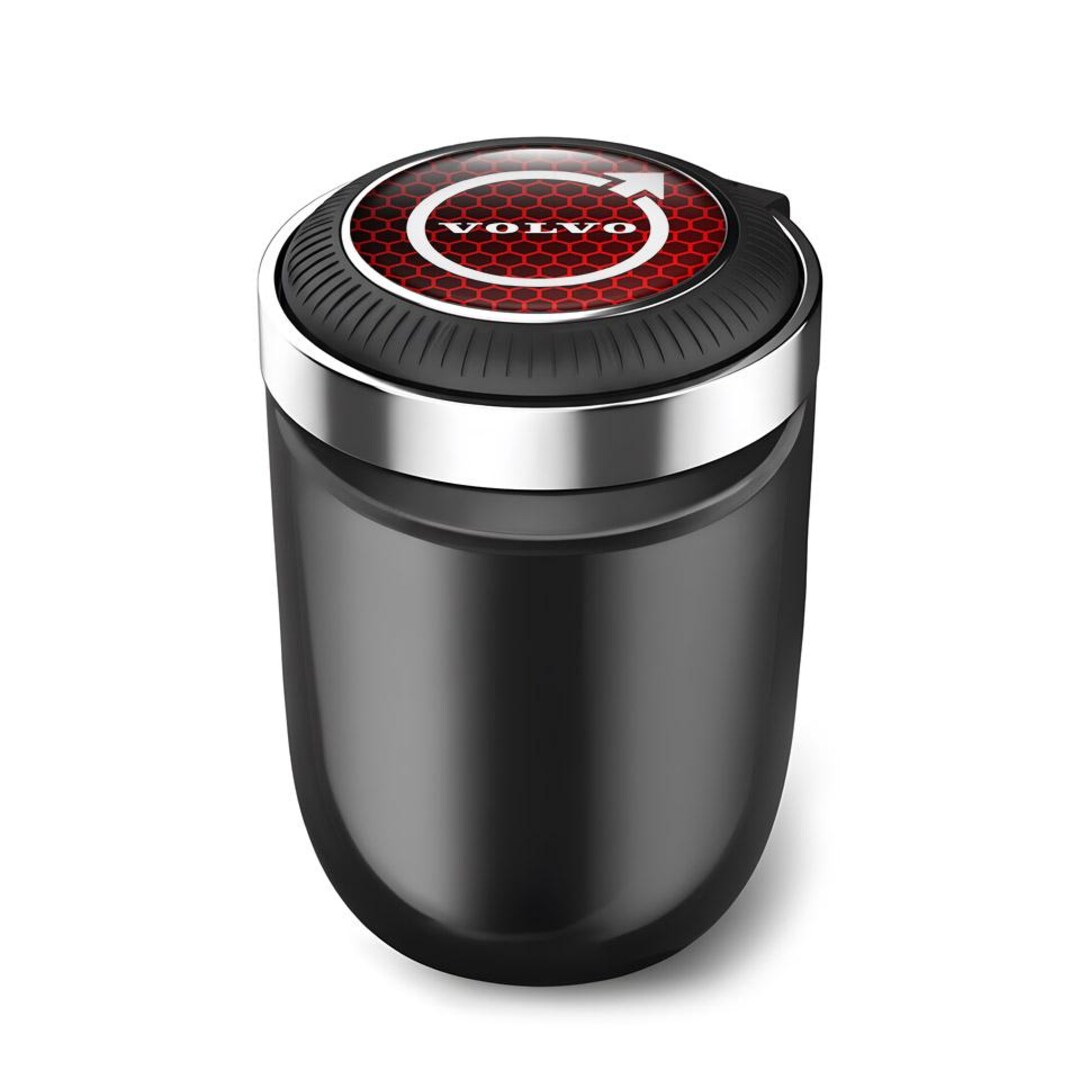 Car Ashtray With Volvo Logo – Luxury LED Cup Holder Ashtray, Auto ...