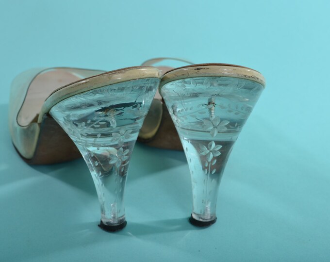Vintage 1950s Springolator Lucite Shoes - Wedding High Heel - Bridal ...