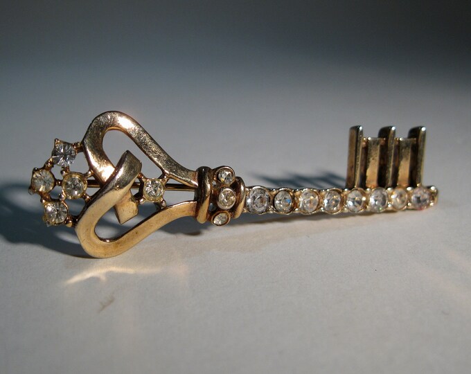 Vintage 1940s Trifari Key Brooch Crown Mark Pin Alfred Philippe - Etsy