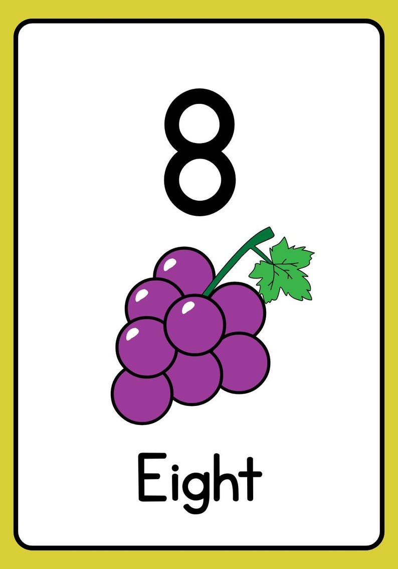 Number Flashcards 1–10 | Toddler Preschool Learning Printable | 1-10 ...