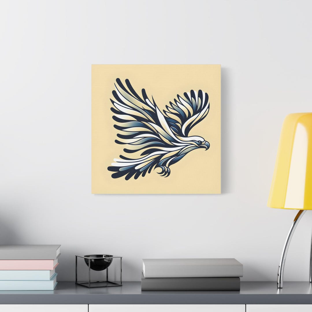 Abstract Stylized Eagle With Wide Wings Canvas Wall Art - Modern Home ...