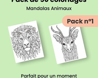 50 Printable Animal Mandala Coloring Pages – Art Therapy & Relaxation ...