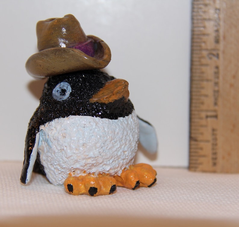 Crazy Cowboy Puff Penguin Figure - Etsy