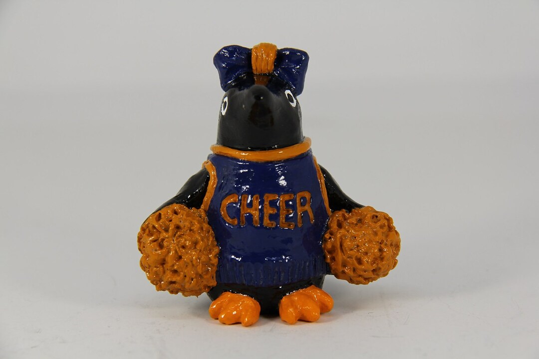 Cheerful, Cheering, Cheerleader Penguin Figurine - Etsy